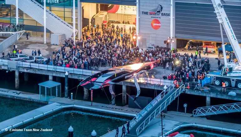 Team New Zealand launches first AC75 – Te Aihe – Sailweb