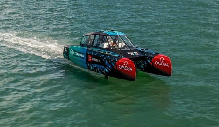 ETNZ Take Flight In Hydrogen Powered Foiling Chase Boat – Sailweb