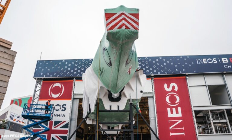 America’s Cup Challenger INEOS Britannia’s AC75 arrives in Barcelona ...