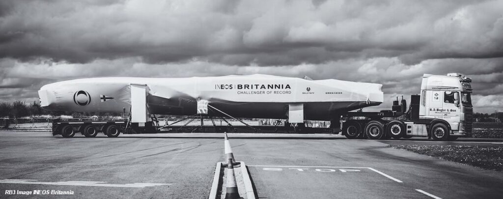 INEOS Britannia’s AC75 en-route to Barcelona – Sailweb