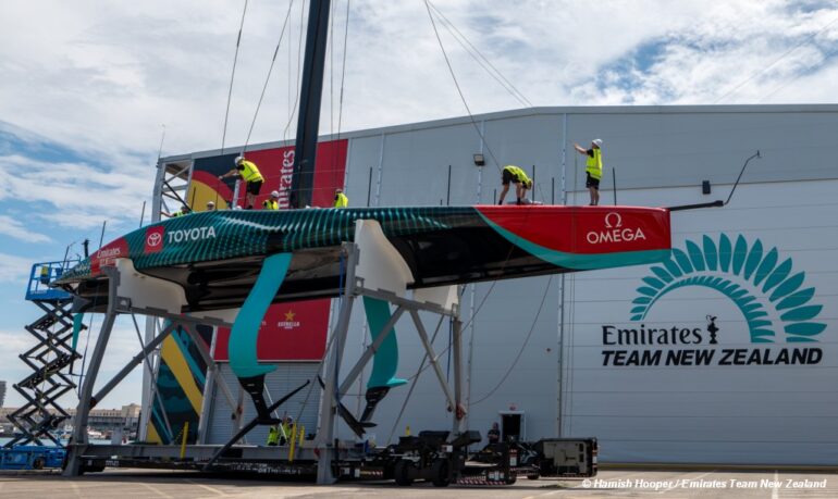 AC37 – Emirates Team New Zealand rollout their AC75 Taihoro in ...
